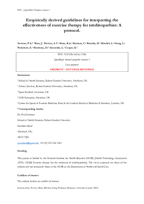 (PDF) Empirically derived guidelines for interpreting the effectiveness of exercise therapy for ...