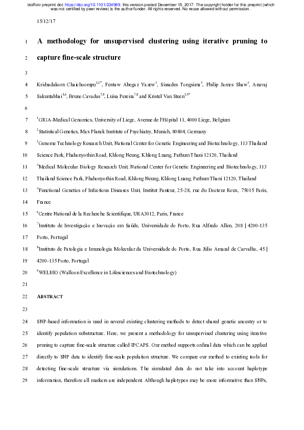 (PDF) A methodology for unsupervised clustering using iterative pruning to capture fine-scale ...
