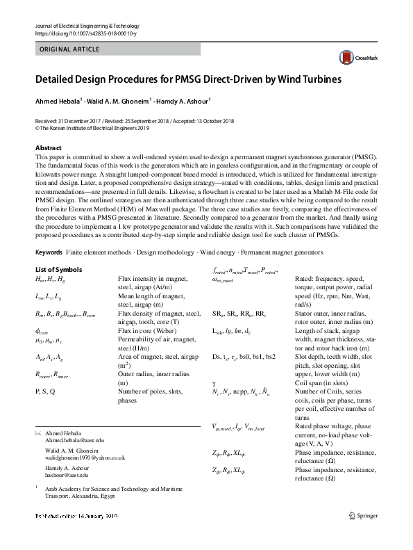Detailed Design Procedures For Pmsg Direct Driven By Wind Turbines