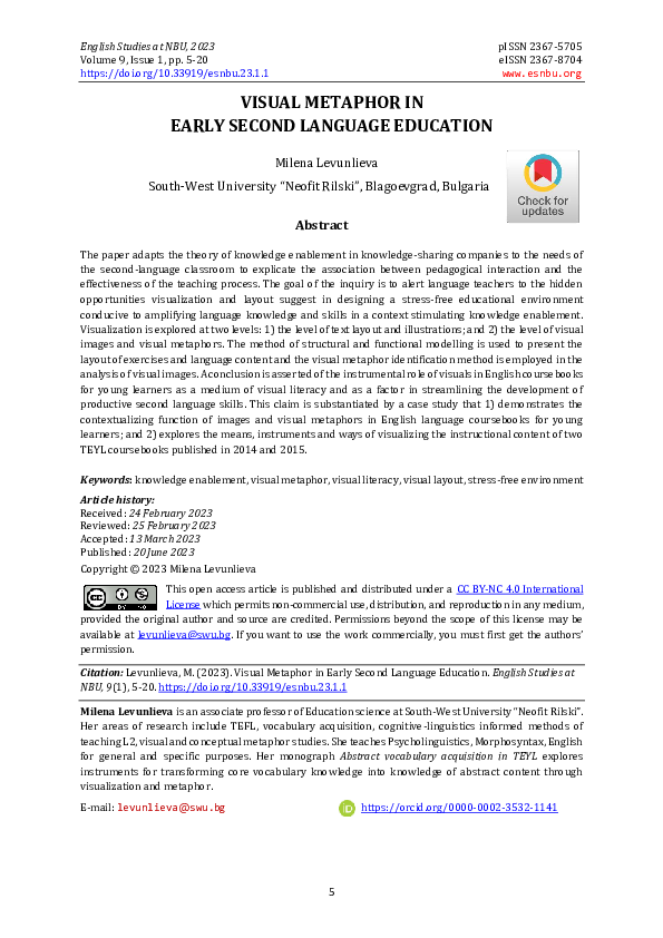 (PDF) Visual Metaphor in Early Second Language Education