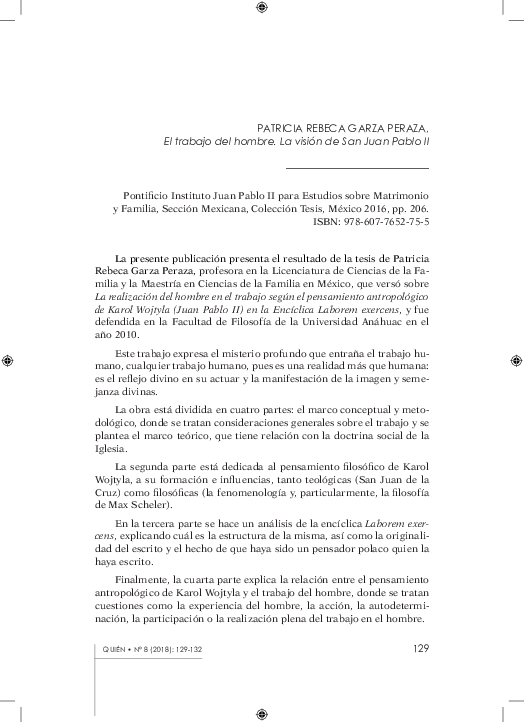 (PDF) El trabajo del hombre. La visión de San Juan Pablo II