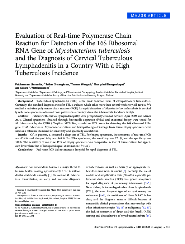 (PDF) Evaluation of a real-time polymerase chain reaction assay for the diagnosis of malaria in ...