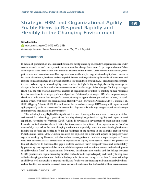 (PDF) Strategic HRM and Organizational Agility Enable Firms to Respond ...