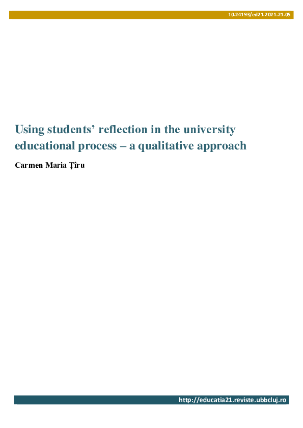 (PDF) Using students' reflection in the university educational process ...