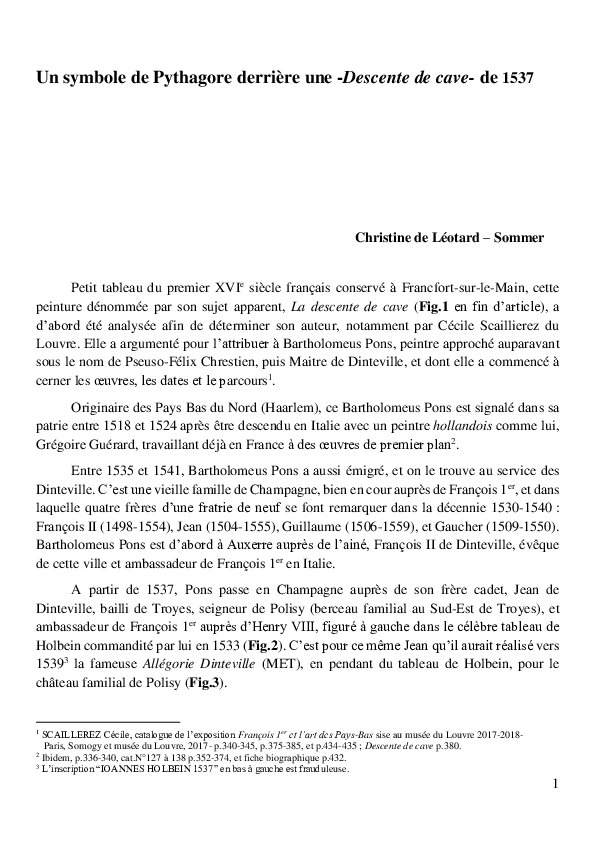 (PDF) Un symbole de Pythagore derrière une -Descente de cave-de 1537