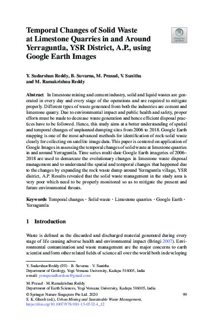 (PDF) Temporal Changes of Solid Waste at Limestone Quarries in and ...