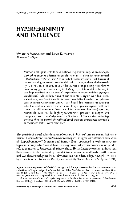 (PDF) Hyperfemininity and Influence