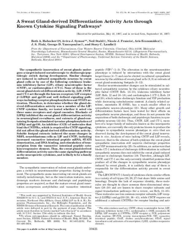 (PDF) A Sweat Gland-derived Differentiation Activity Acts through Known ...