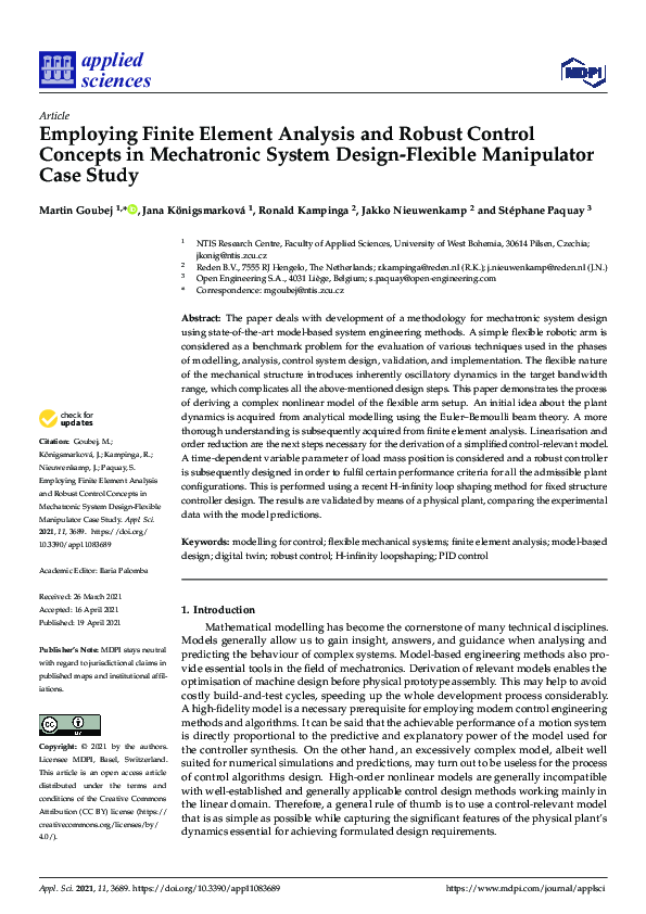 (PDF) Employing Finite Element Analysis and Robust Control Concepts in Mechatronic System Design ...