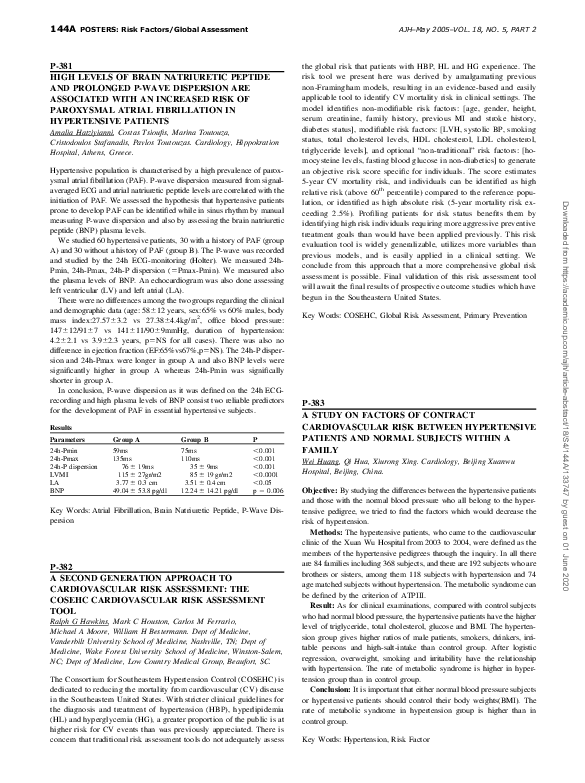 (PDF) A second generation approach to cardiovascular risk assessment ...