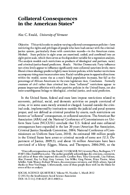 (PDF) Collateral Consequences in the American States*