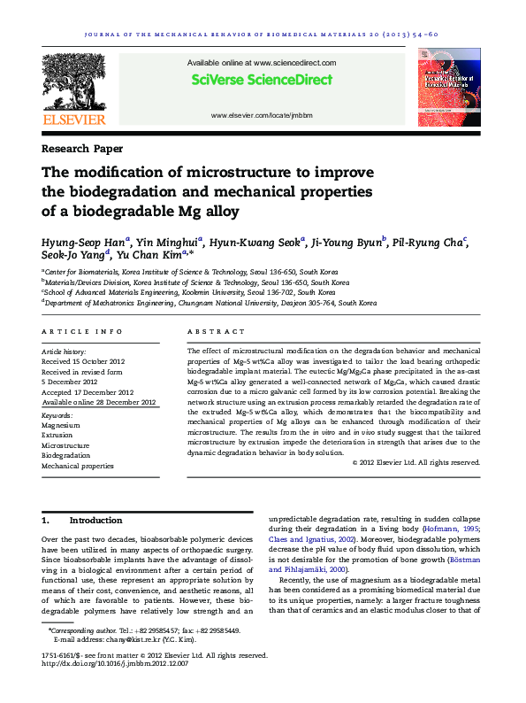 (PDF) The modification of microstructure to improve the biodegradation ...