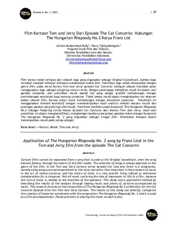 (PDF) Film Kartoon Tom and Jerry Dari Episode The Cat Concerto ...