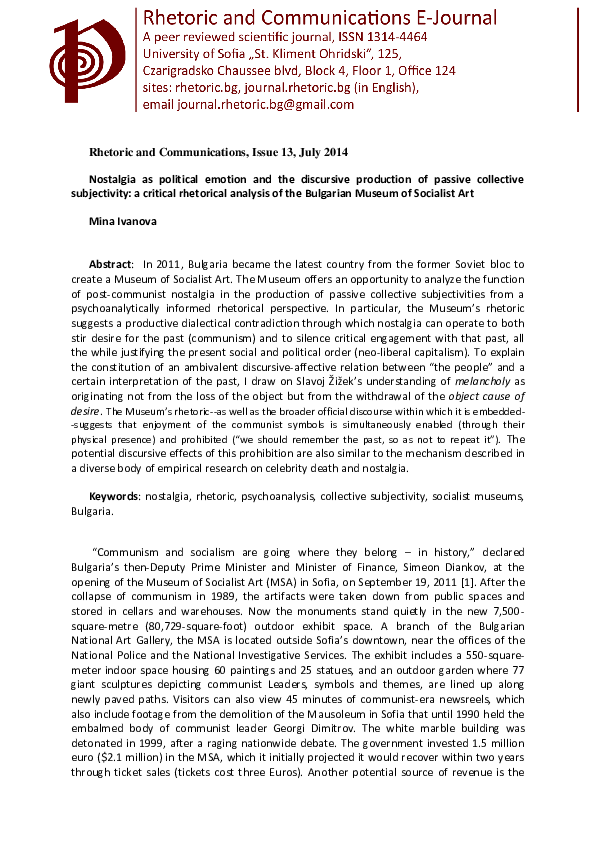 (PDF) Rhetoric and Communications