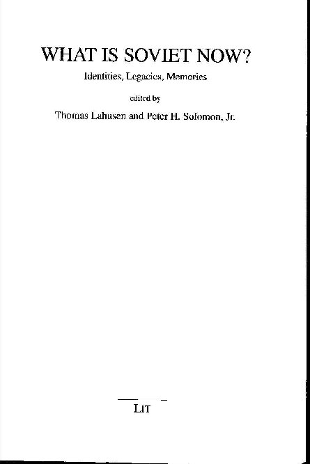 (PDF) “’Untraditional Sex’ and the ‘Simple Russian’: Nostalgia for Soviet Innocence in the ...