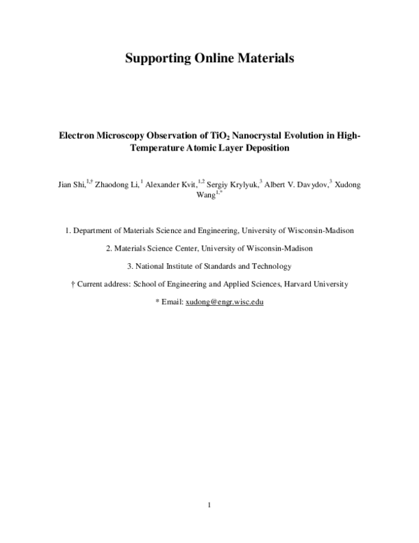 Pdf Electron Microscopy Observation Of Tio2 Nanocrystal Evolution In High Temperature Atomic
