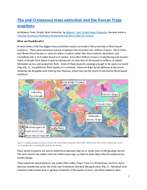 (PDF) The End-Cretaceous Mass Extinction and the Deccan Traps Eruptions