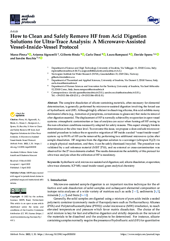 (PDF) How to Clean and Safely Remove HF from Acid Digestion Solutions ...