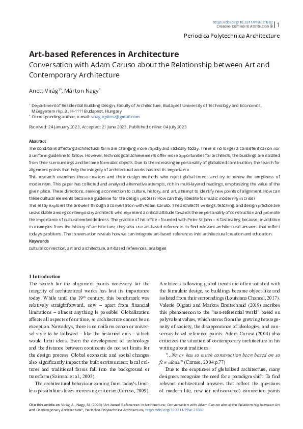 (PDF) Art-based References in Architecture