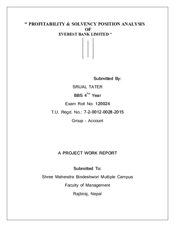 (DOC) Proposal for BBS final year Thesis