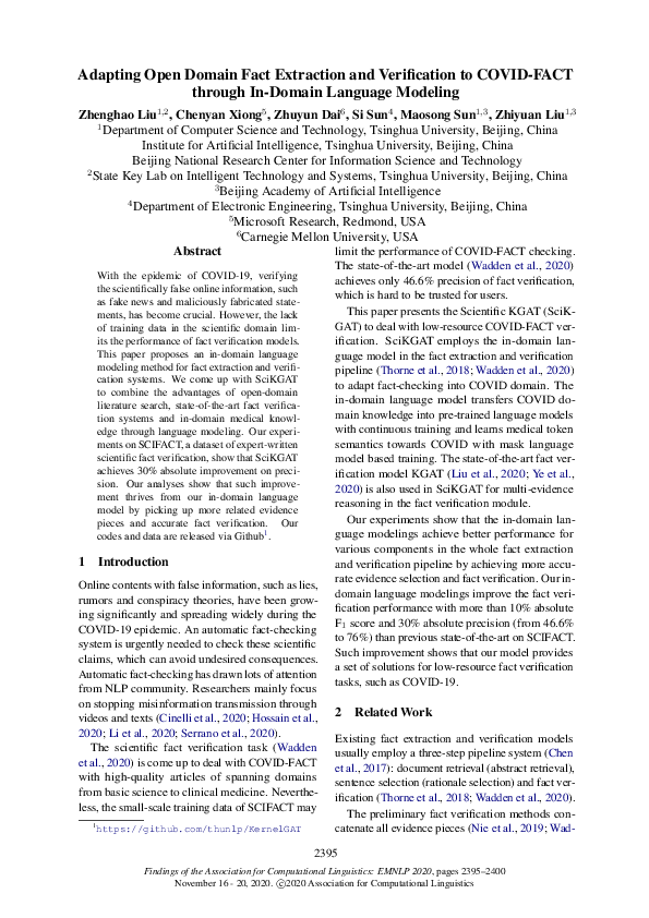 (PDF) Adapting Open Domain Fact Extraction and Verification to COVID-FACT through In-Domain ...