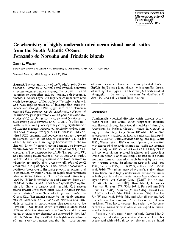(PDF) Geochemistry of highly-undersaturated ocean island basalt suites ...