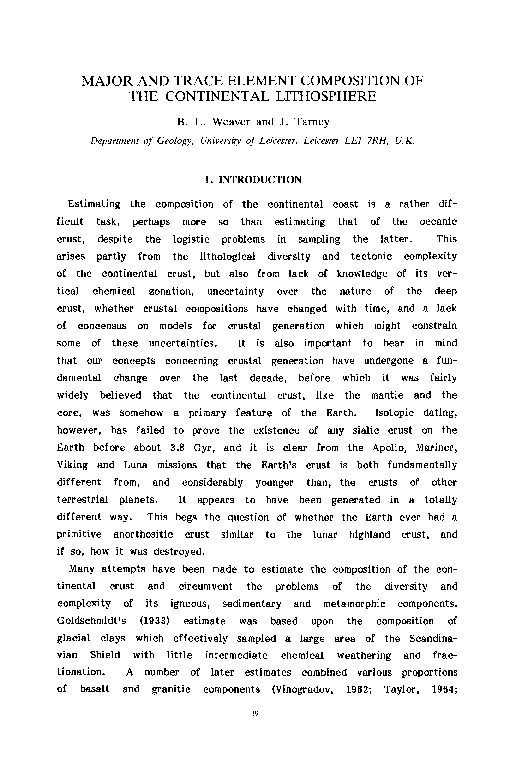 (PDF) Major and trace element composition of the continental lithosphere
