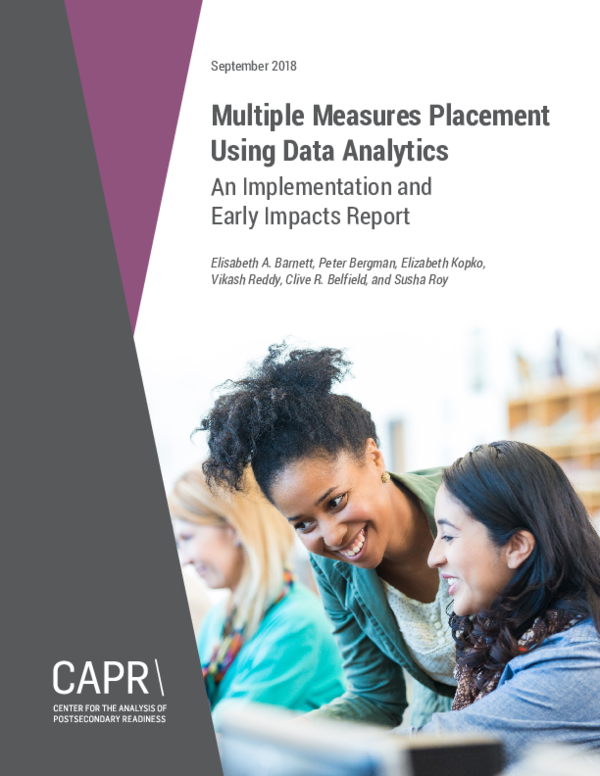 (PDF) Multiple Measures Placement Using Data Analytics: An ...