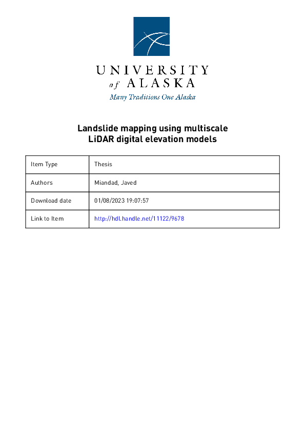 (PDF) Landslide Mapping Using Multiscale LiDAR Digital Elevation Models