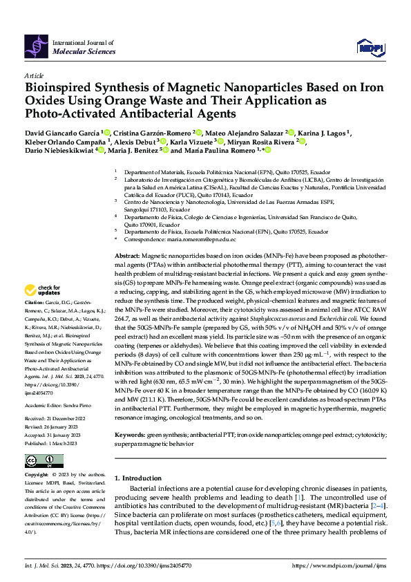 (PDF) Bioinspired Synthesis of Magnetic Nanoparticles Based on Iron Oxides Using Orange Waste ...