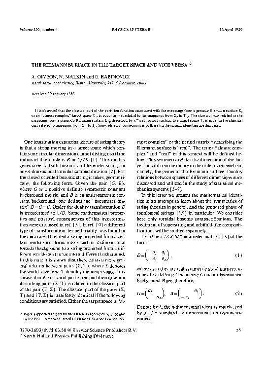 (PDF) Identities of Riemann Surface Mappings to Target Spaces