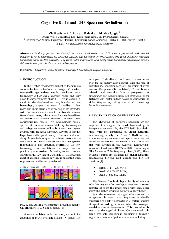 (PDF) Cognitive radio and UHF spectrum revitalization