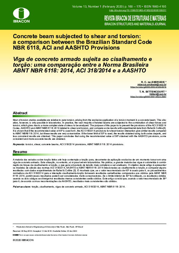 (PDF) Concrete beam subjected to shear and torsion: a comparison ...
