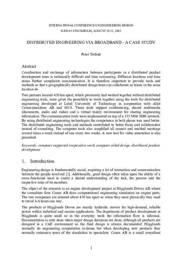 (PDF) Engineering via Broadband-A Case Study | Peter Törlind - Academia.edu