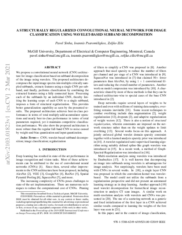 Pdf A Structurally Regularized Convolutional Neural Network For Image Classification Using