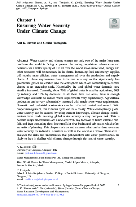 (PDF) Ensuring Water Security Under Climate Change