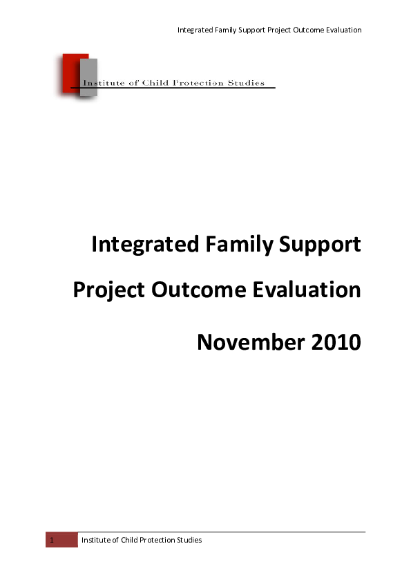 (PDF) Integrated Family Support Project Outcome Evaluation