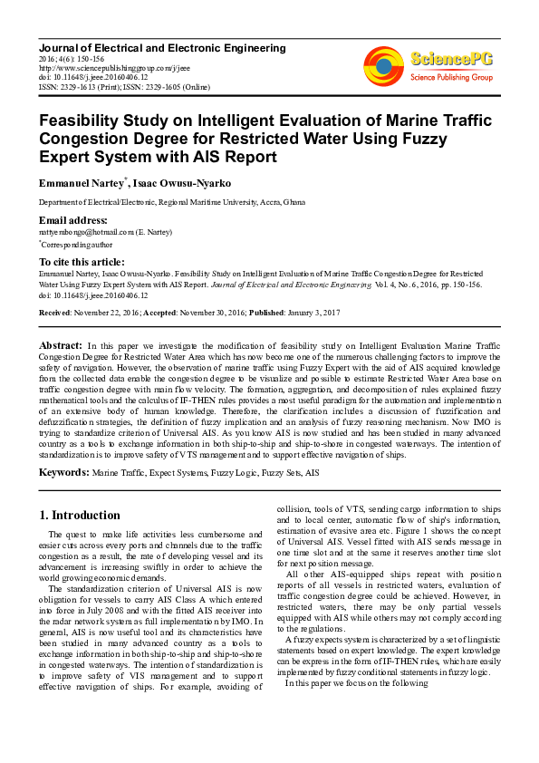 (PDF) Feasibility Study on Intelligent Evaluation of Marine Traffic ...