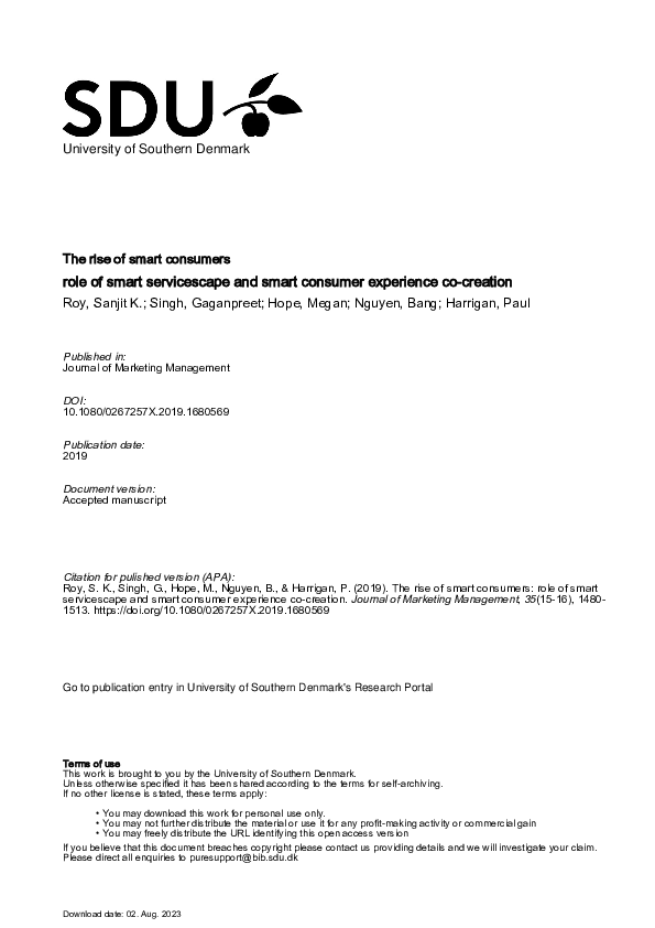 (PDF) The rise of smart consumers: role of smart servicescape and smart ...
