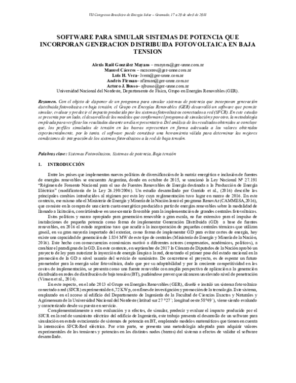 (PDF) Software Para Simular Sistemas De Potencia Que Incorporan Generacion Distribuida ...