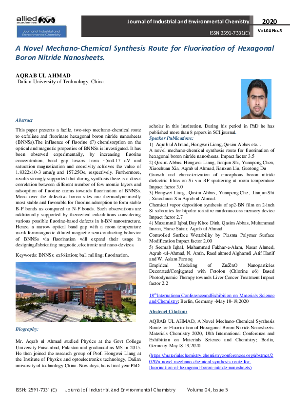 (PDF) A novel mechano-chemical synthesis route for fluorination of hexagonal boron nitride ...