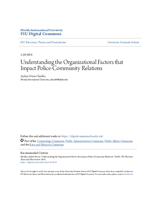(PDF) Understanding the Organizational Factors that Impact Police ...