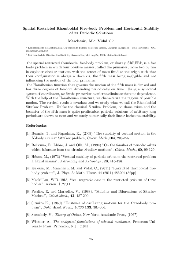 (PDF) Spatial restricted rhomboidal five-body problem and horizontal stability of its periodic ...