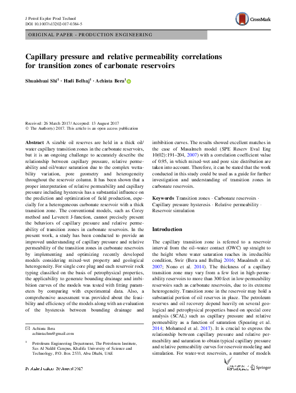 (PDF) Capillary pressure and relative permeability estimated from a ...