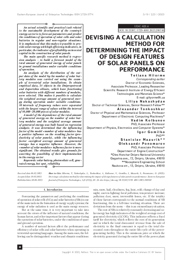 (PDF) Devising a calculation method for determining the impact of ...