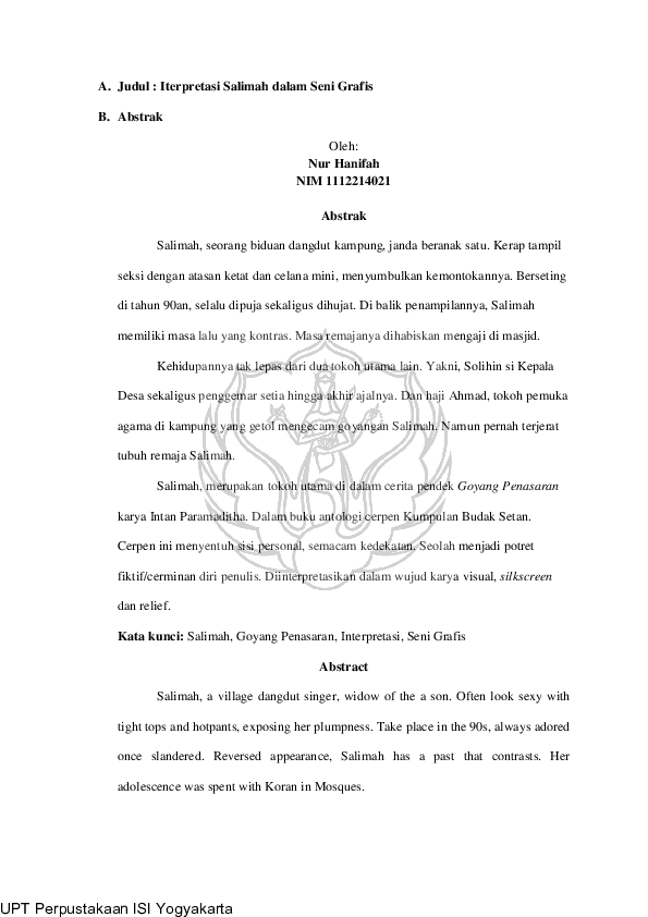 (PDF) Interpretasi Salimah dalam seni grafis