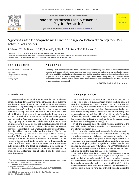(PDF) A grazing angle technique to measure the charge collection efficiency for CMOS active ...