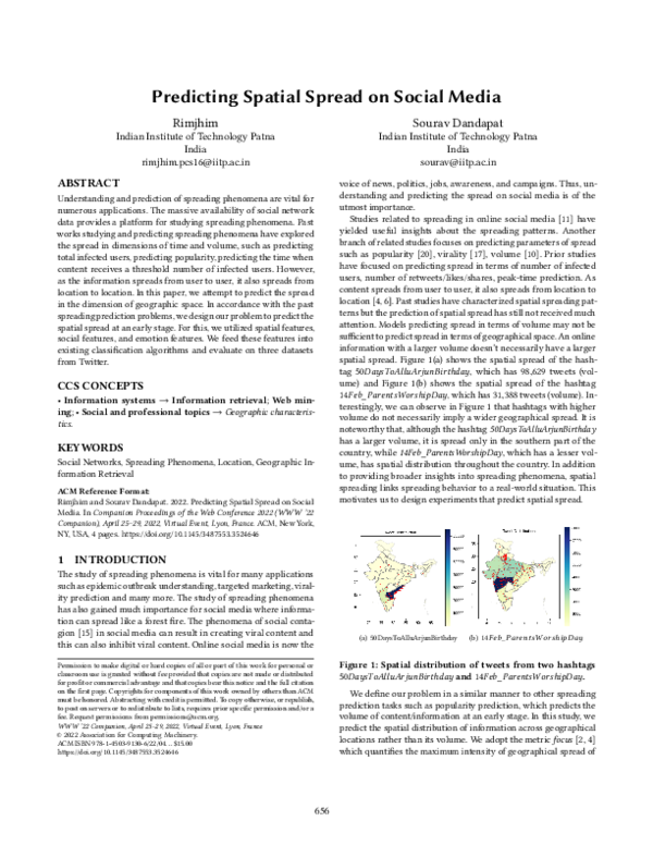 (PDF) Predicting Spatial Spread on Social Media
