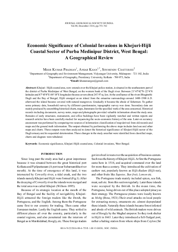 (PDF) Economic significance of colonial invasions in Khejuri-Hijli ...