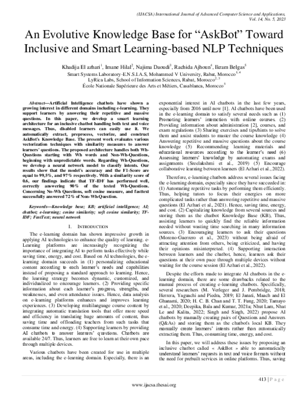 (PDF) An Evolutive Knowledge Base for “AskBot” Toward Inclusive and Smart Learning-based NLP ...